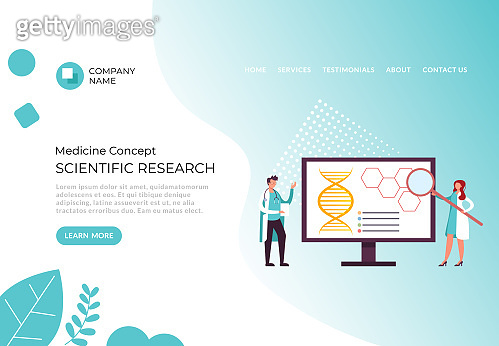 Scientific research banner poster concept. Vector flat cartoon graphic ...