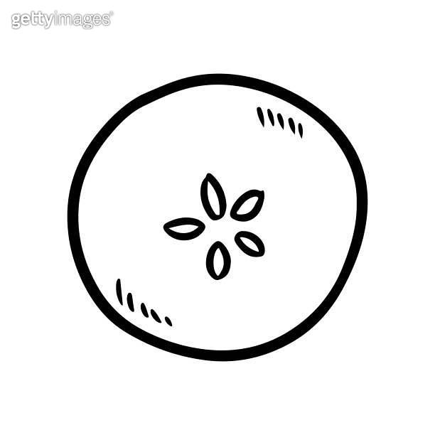 Hand drawn sketch apple cut in half with five stars pentagram seeds ...