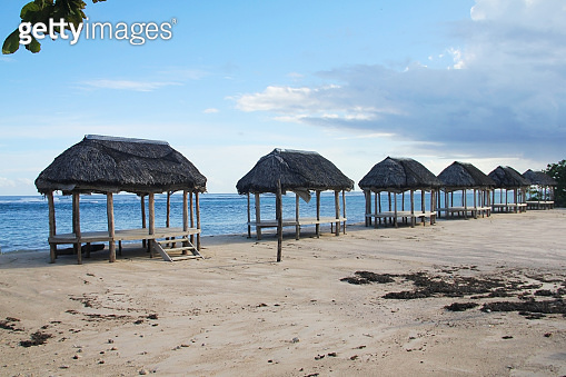 Beach fale, a simple open 'hut' (faleo'o Samoan language), popular in ...
