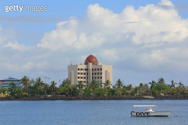 Building on the Foreshore at Apia, Capital of Western Samoa. Government ...