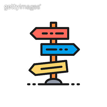 Vector road or traffic sign, intersection, crossroads, crossroad flat ...