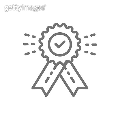 Award with check mark, best choice, quality control, winner, victory ...