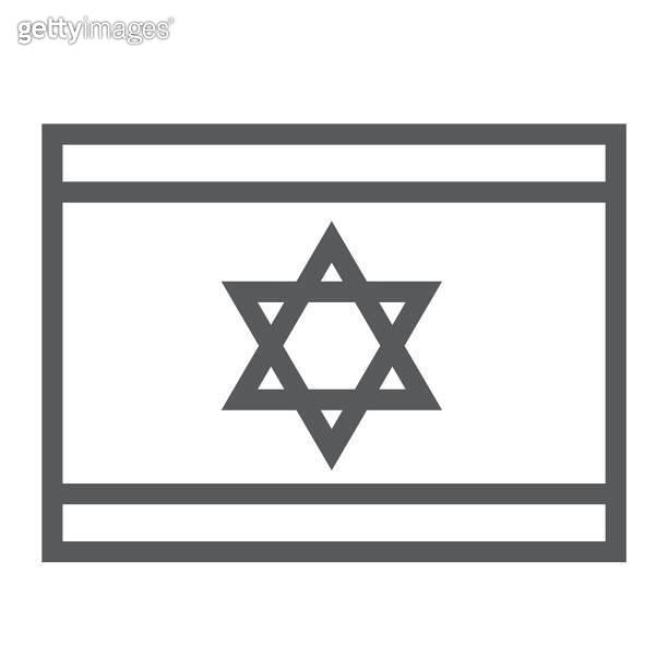 Israel flag line icon, national and country, israeli flag sign, vector ...