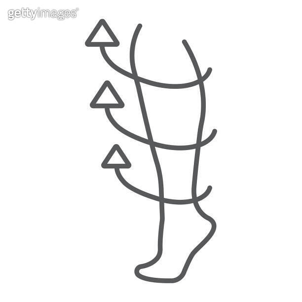 Compression stockings thin line icon, medical and equipment, medicine ...