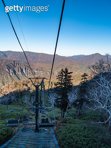 Mt.Kurodake is high peak that towers over Sounkyo Onsen in central ...