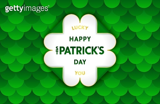 Happy Saint Patrick's Day banner template. Stylized clover from paper ...