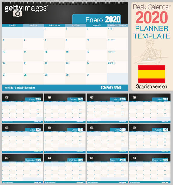 Useful desk calendar 2020 with space to place a photo. Size: 210 mm x ...
