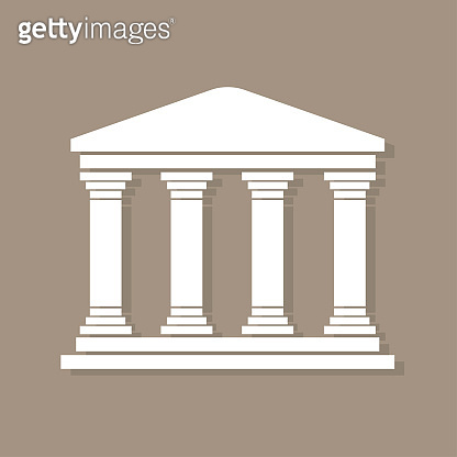 Architecture greek building symbol, with shadow, structure pillars ...