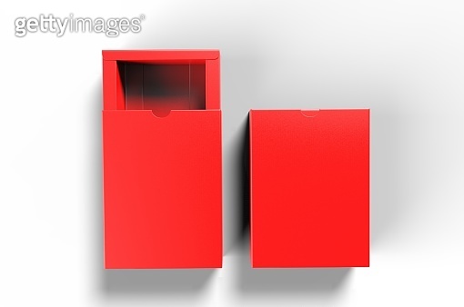 Blank sliding drawer box with thumb cut for branding presentation. 3d ...