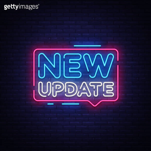 New Update Neon Text Vector. New Update neon sign, design template ...