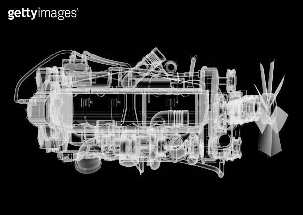 Internal combustion engine X-Ray style 이미지 (1189344172) - 게티이미지뱅크