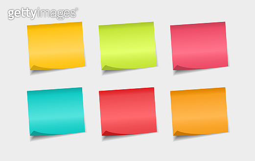 Set of colorfull sticky notes. Stickers notes paper. Notes to the ...