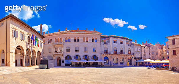 Forum square and historic roman Temple of Augustus in Pula panoramic ...