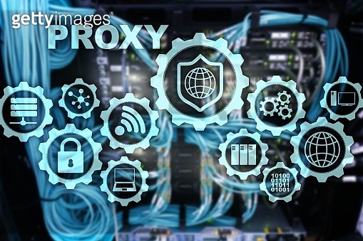 Proxy server. Cyber security. Concept of network security on virtual ...