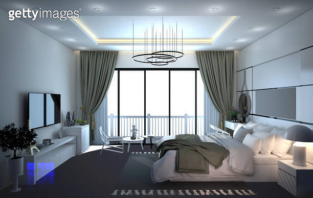 3d render of modern hotel room 이미지 (1173451799) - 게티이미지뱅크