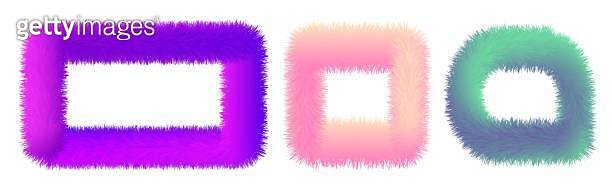 Set of colorful fur frames isolated. Vector illustration for decoration ...