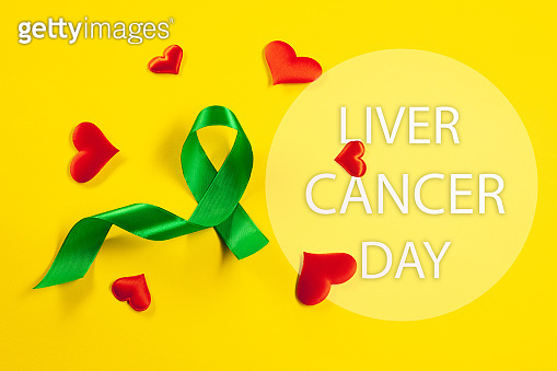 Liver Cancer and Hepatitis B - HVB Awareness month ribbon, Emerald ...