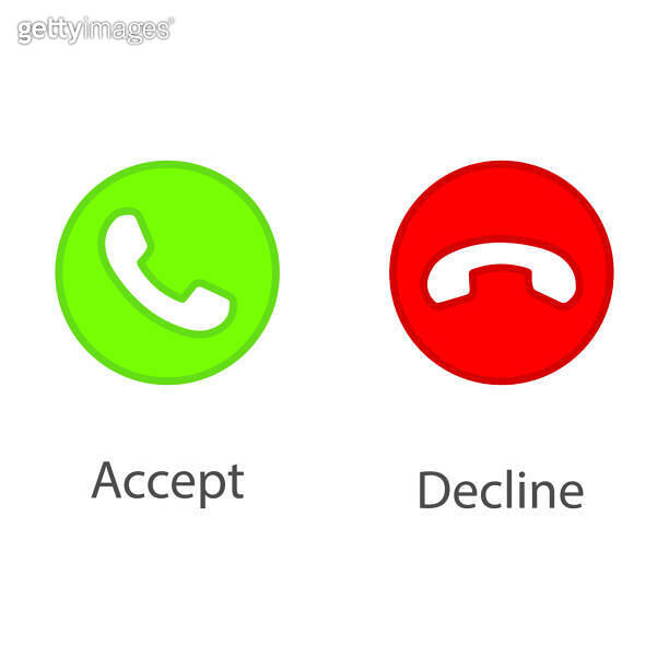 Accept & Decline Call Phone Icon. Answer And Decline Phone Call Buttons ...