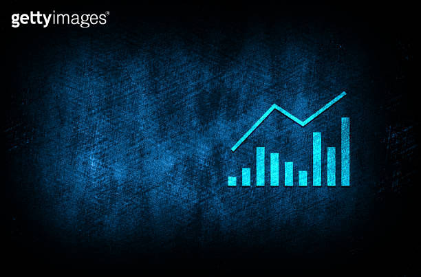 Statistics icon abstract blue background illustration digital texture ...