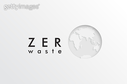 Zero waste. Earth planet. Green vector illustration. (1184914541) 일러스트 ...