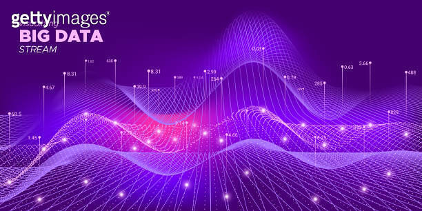 Neon Analysis Vector. Matrix Visualization. Big 이미지 (1183955827) - 게티이미지뱅크