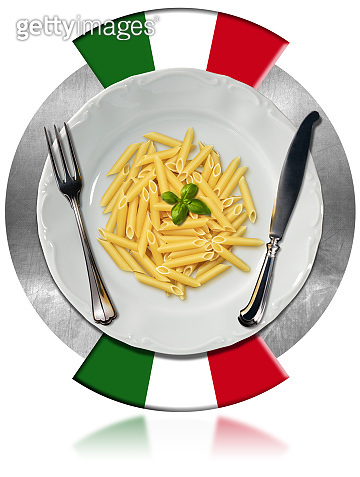 Symbol with Italian Pasta called Penne and flags (1130662186) 아이콘, 무료 ...