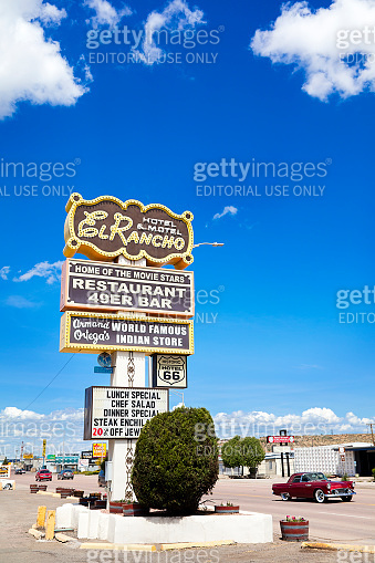 Street Scene near Hotel El Rancho on Route 66 in Gallup, New Mexico ...
