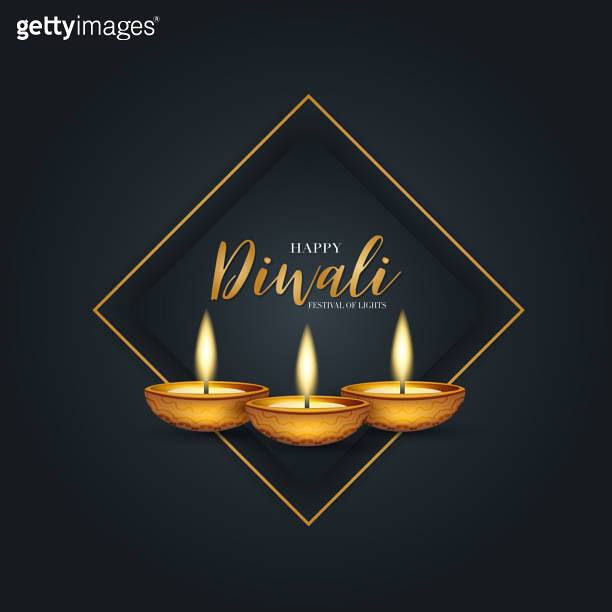 Happy Diwali festival of lights poster design. Indian traditional ...