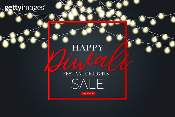 Happy Diwali festival of lights poster design. Indian traditional ...