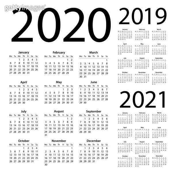 Calendars 2020 2019 2021 Simple - English European International ...
