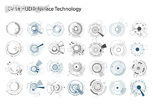 Set of abstract technology circle. Graphic element vector. 이미지 (1131712378) - 게티이미지뱅크