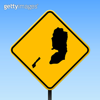 Palestine map on road sign. (1166084466) - 게티이미지뱅크