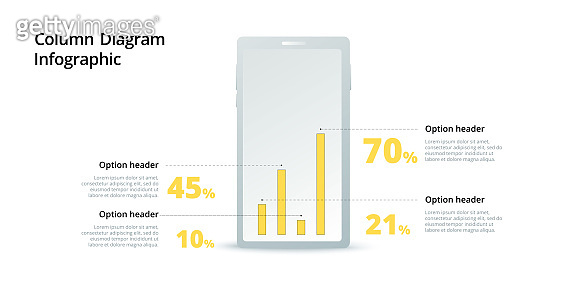 Business column chart infographics with editable segments. Corporate ...