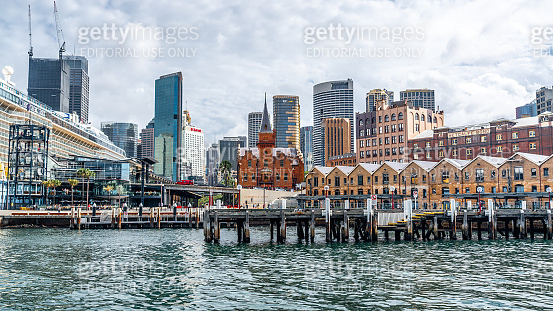 Sydney the Rocks cityscape with the ASN Co building and Campbell cove ...