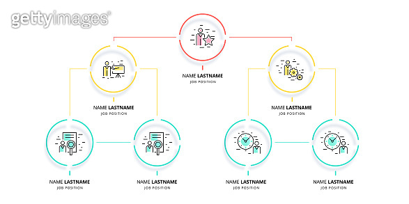 Business hierarchy organogram chart infographics. Corporate ...