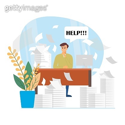 Vector Busy Rhythm Life Cartoon Flat. Man Asks for Help Unloading Work ...