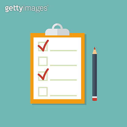 Checklist, complete tasks, to-do list, survey, exam concepts. Premium ...