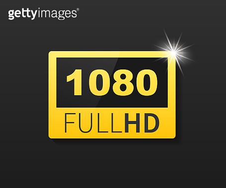 1080 Full HD label. High technology. LED television display. Vector ...