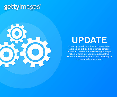 System software update or upgrade. Banner new update, Badge, sign ...