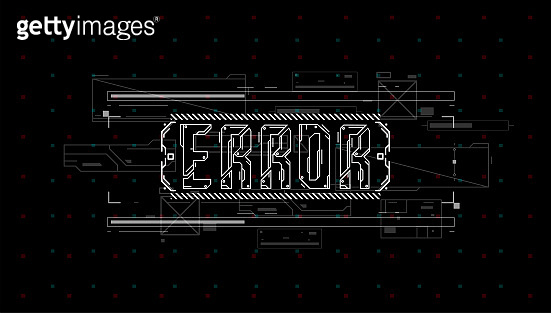 Error. Conceptual Layout with HUD elements for print and web. Lettering ...