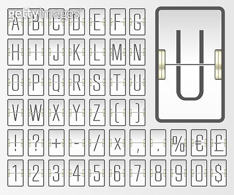Light airport mechanical board abc font with numbers for flight and ...