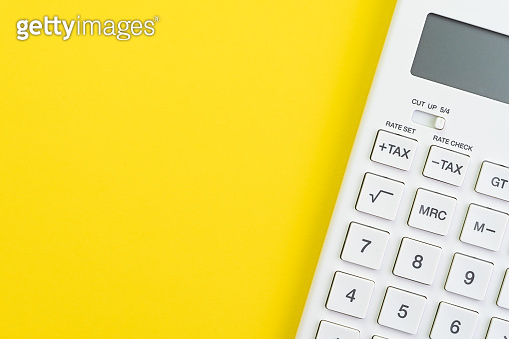 Mathematics, tax calculation, finance or investment concept, white ...