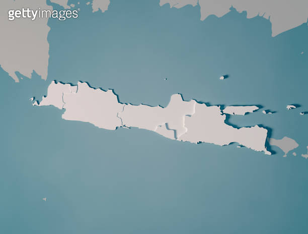 Java Country Map Administrative Divisions 3D Render (1126618693) 일러스트 ...