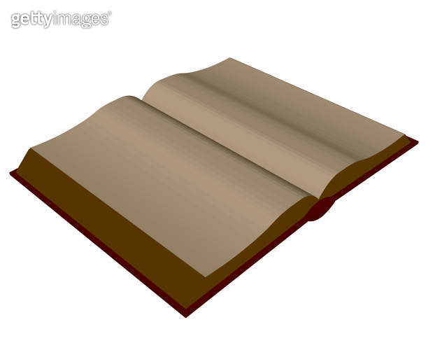 Vector illustration of an open book with blank pages. View isometric ...
