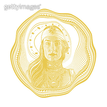 Goddess and distorted circle frame 이미지 (1095690364) - 게티이미지뱅크