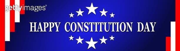 Constitution day badge logo icon. Flat illustration of constitution day ...