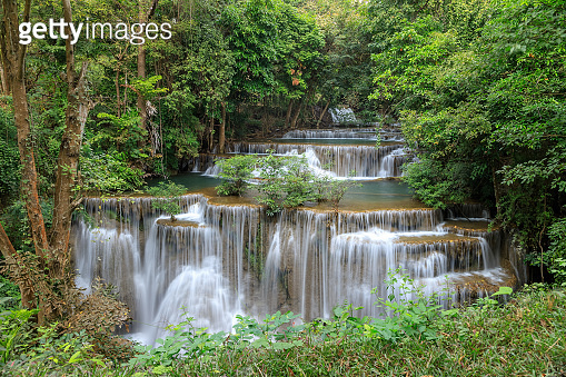 Huai Mae Khamin Waterfall tier 4, Khuean Srinagarindra National Park ...