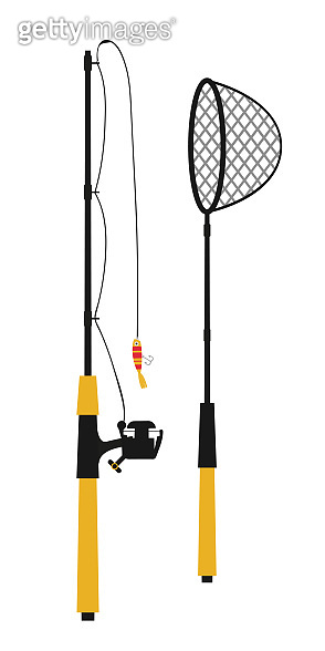Fishing rod and net flat vector illustration (1173380362) 일러스트, 무료 일러스트 ...