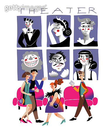 People in theatre flat vector illustration 이미지 (1195445350) - 게티이미지뱅크