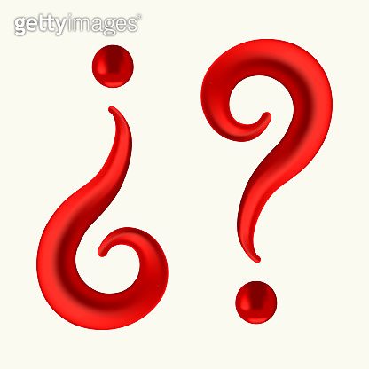 Interrogation sign in red with lights and shadows. (1176777565) 일러스트 ...